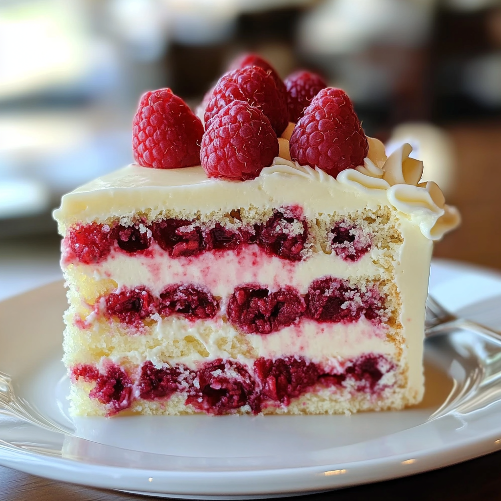 White Chocolate Raspberry Cake