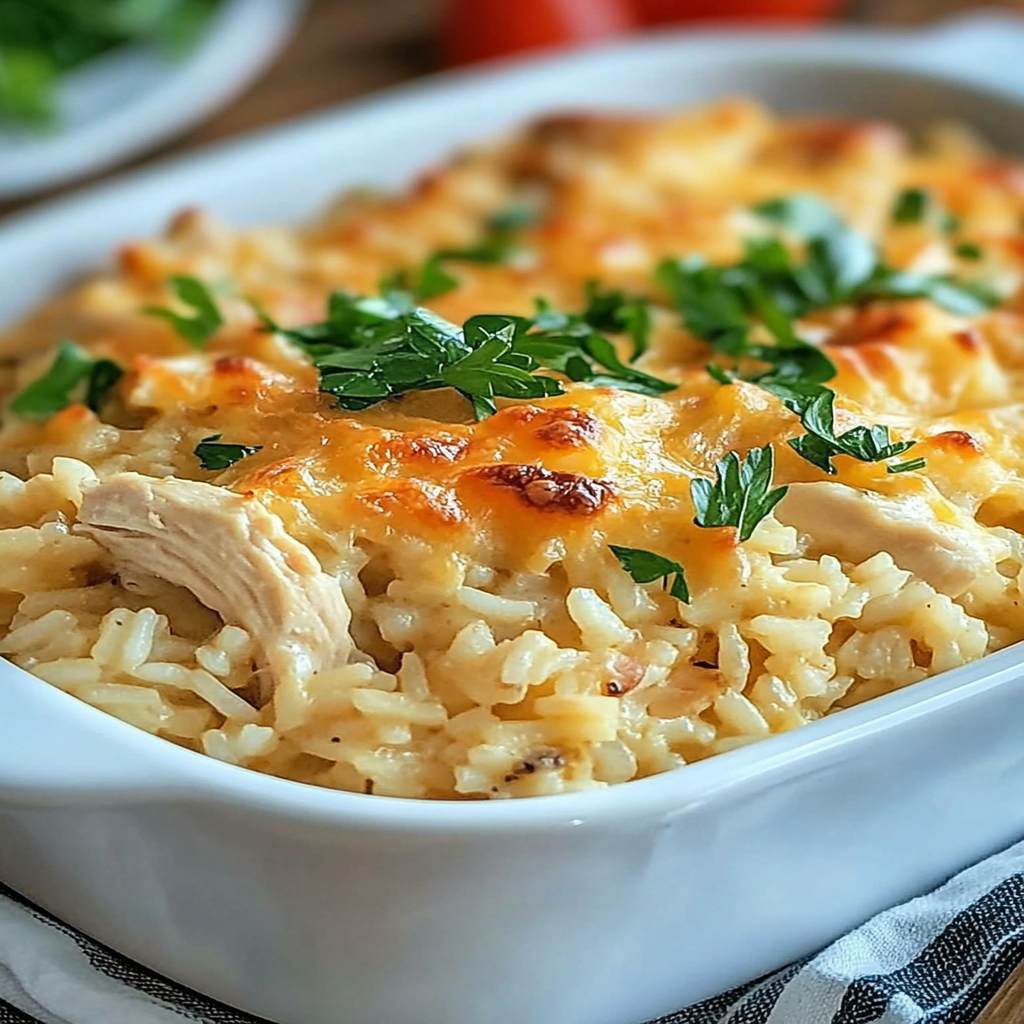 Skinny Chicken and Rice Casserole
