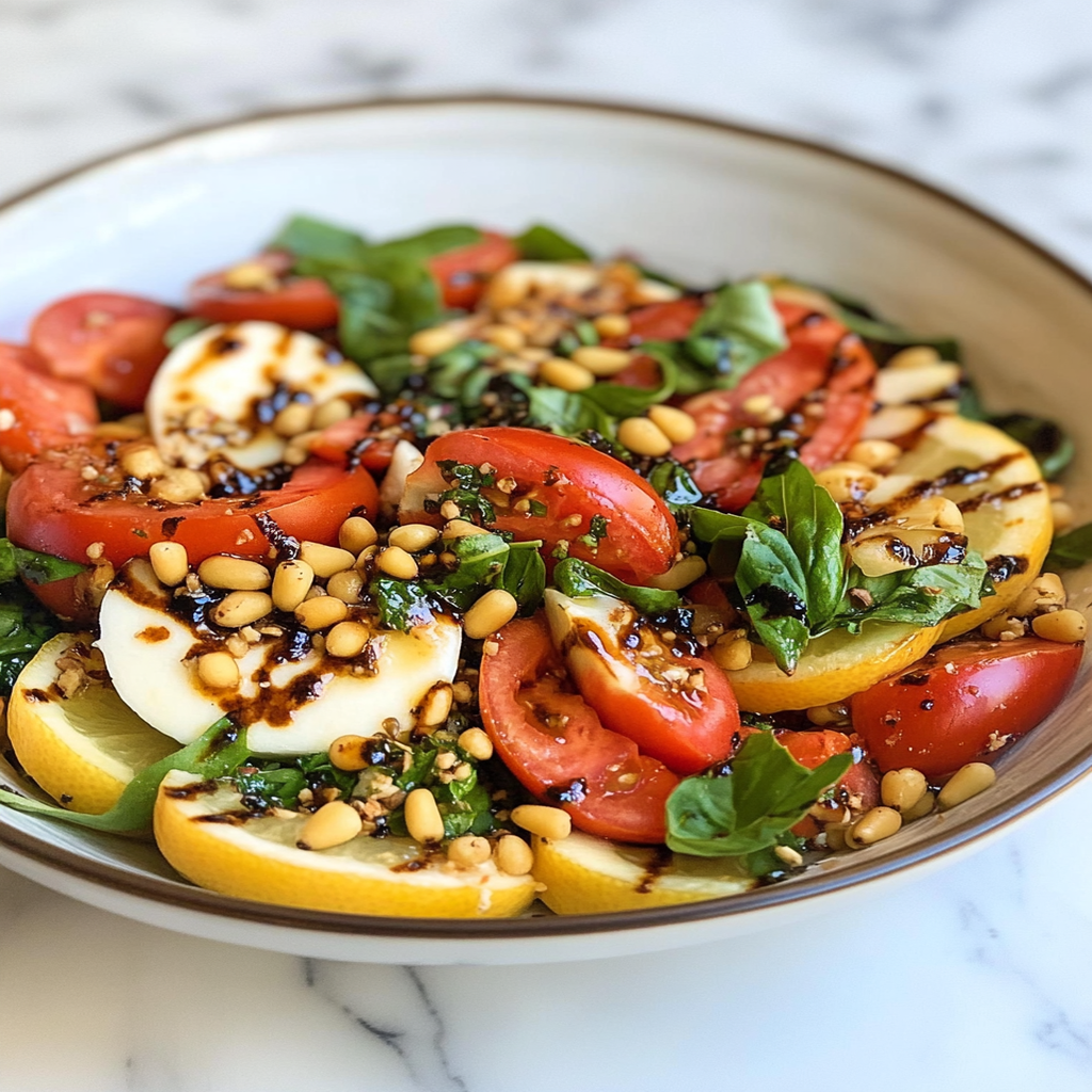 Caprese Salad with Lemon and Pine Nuts
