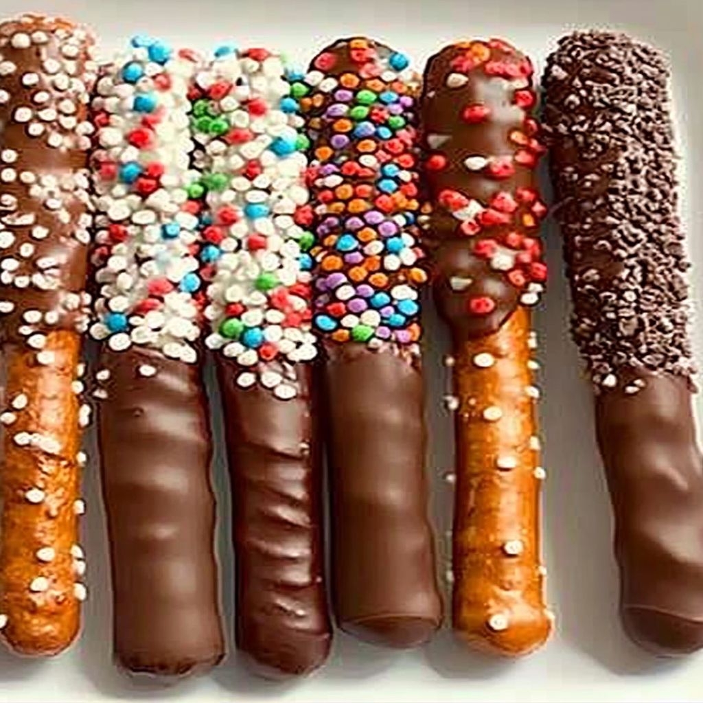 Chocolate-Dipped Pretzel Rods for Graduation Celebrations