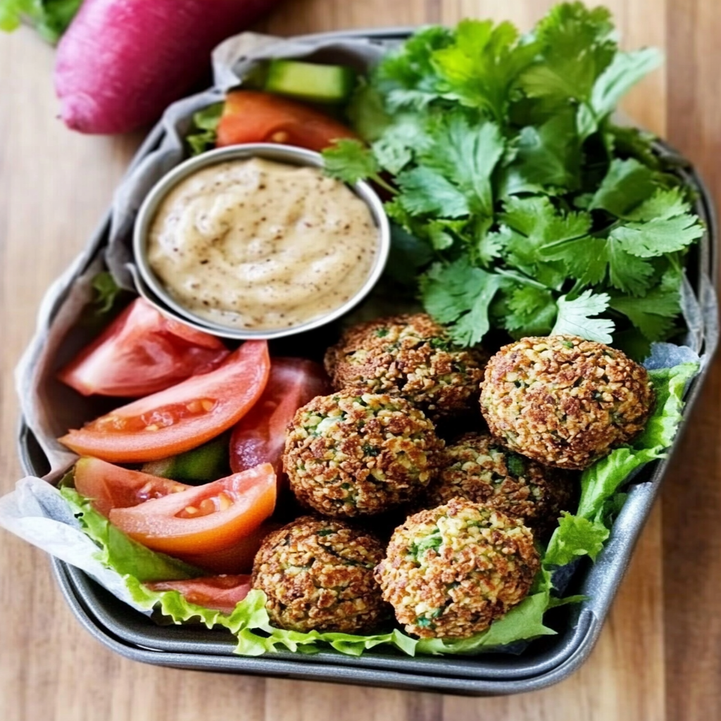 Falafel Balls with Tahini Sauce for Lunch Boxes