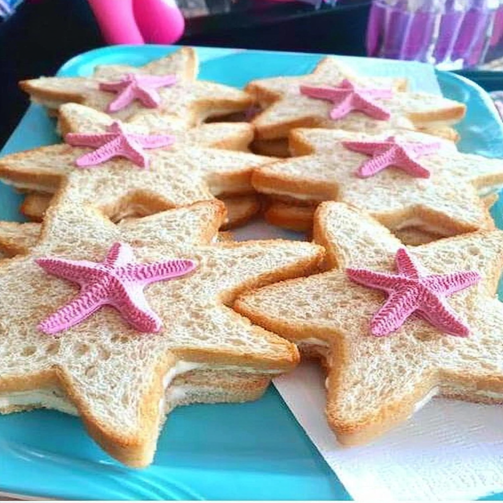 Mermaid Birthday Party Starfish Sandwiches
