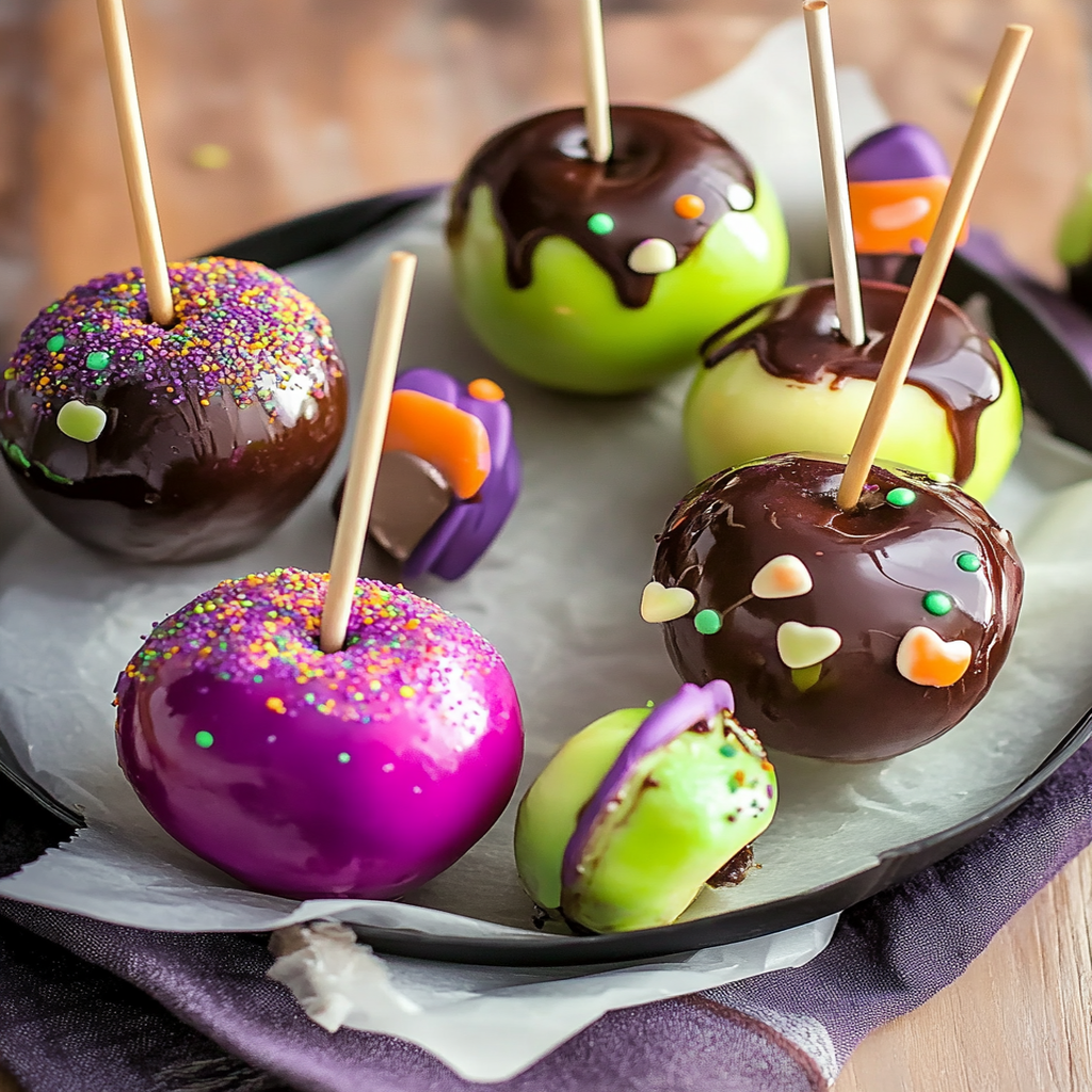 Pastel Halloween Candy Apples