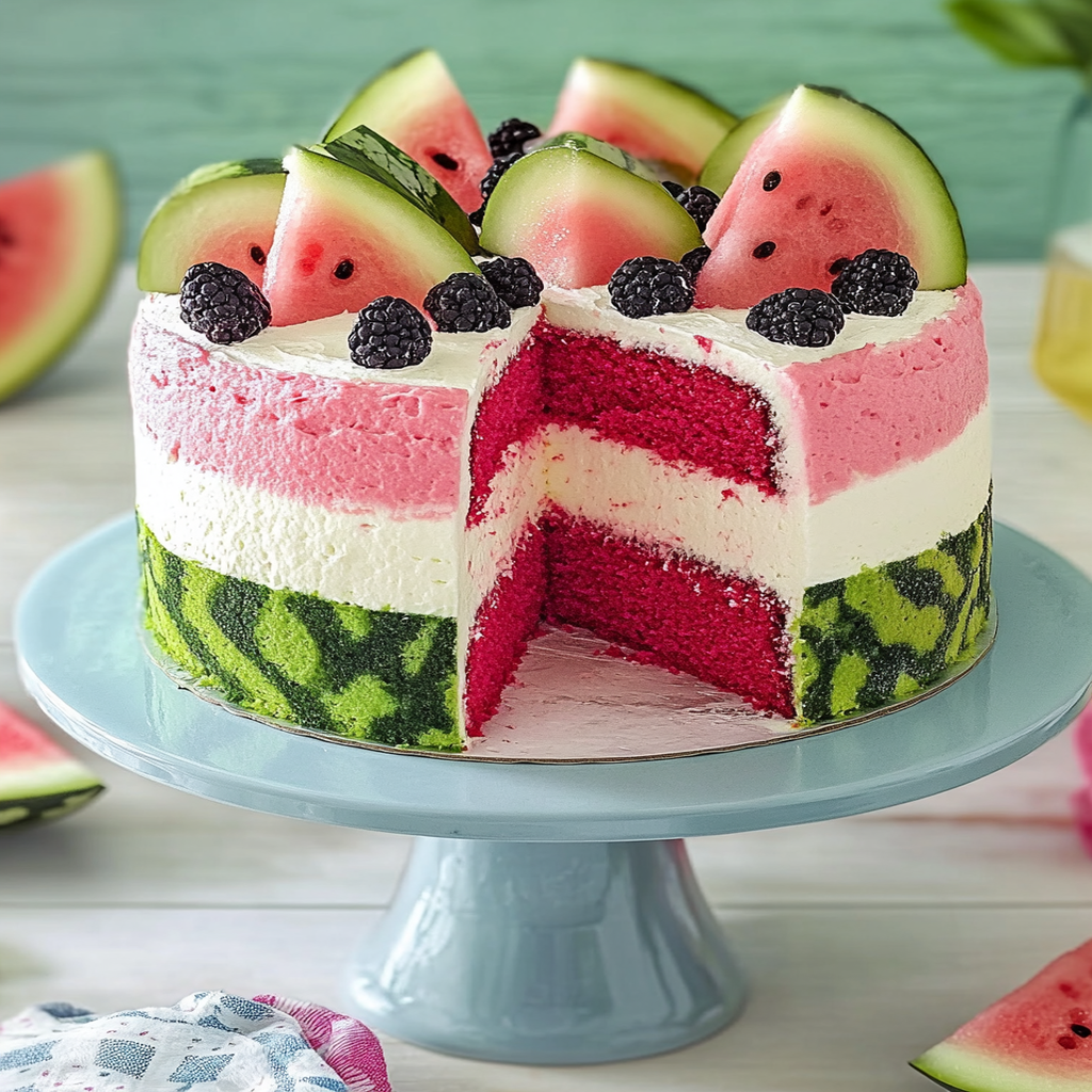 Watermelon-Inspired Summer Cake