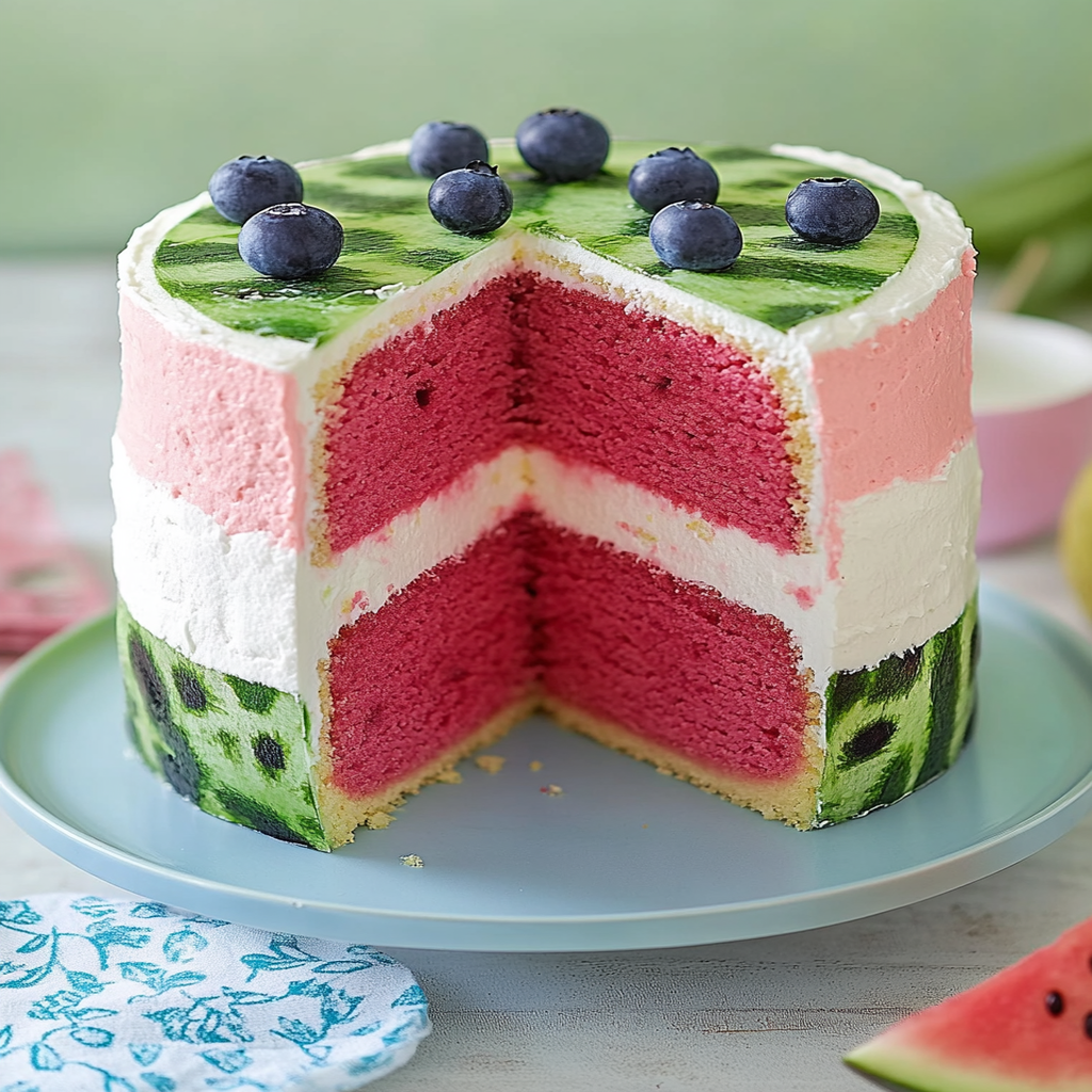 Watermelon-Inspired Summer Cake