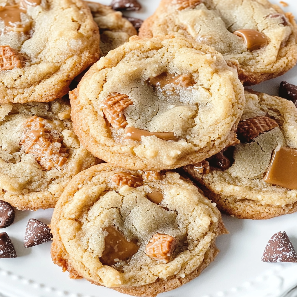 Caramel Cone Crunch Cookies