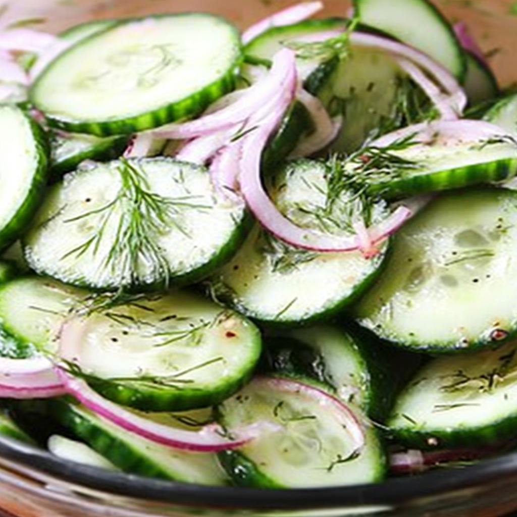 Classic Cucumber Salad with Dill and Vinegar