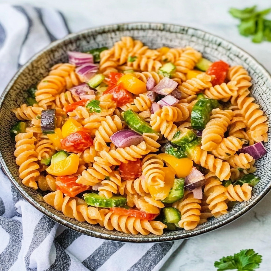 Colorful Rainbow Pasta Salad