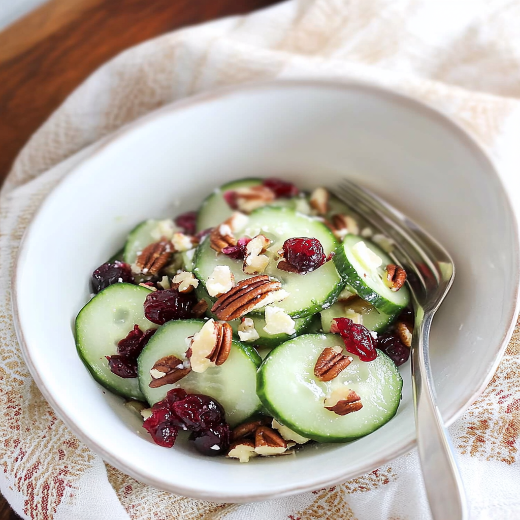 Cucumber Salad with Cranberries and Pecans