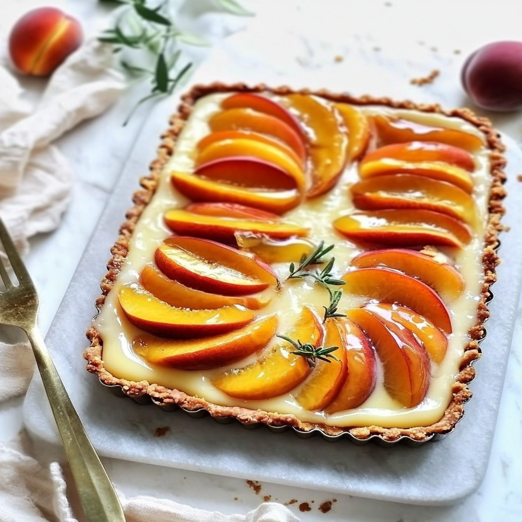 Fresh Nectarine Tart with Honey Glaze