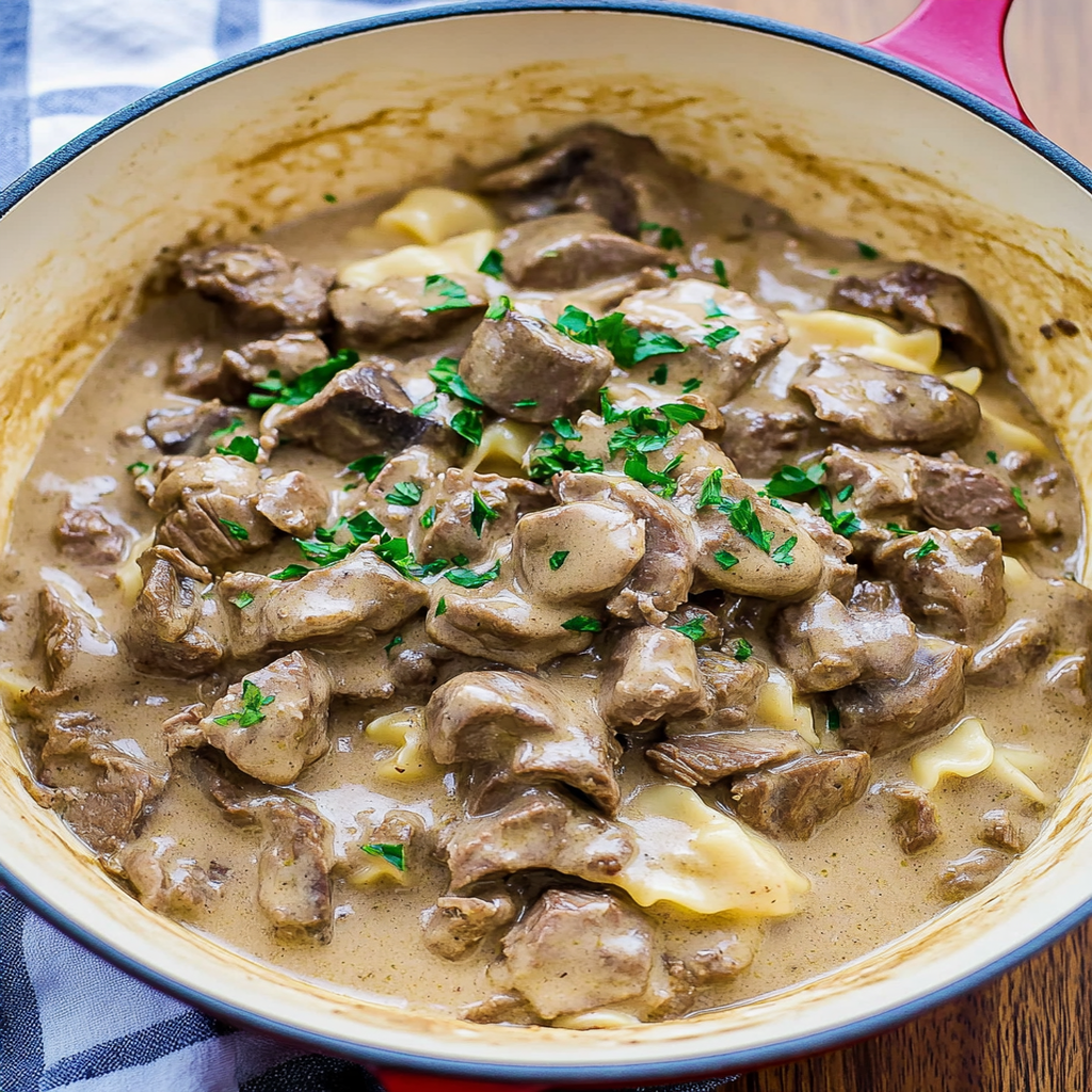 Steamed Beef Stroganoff