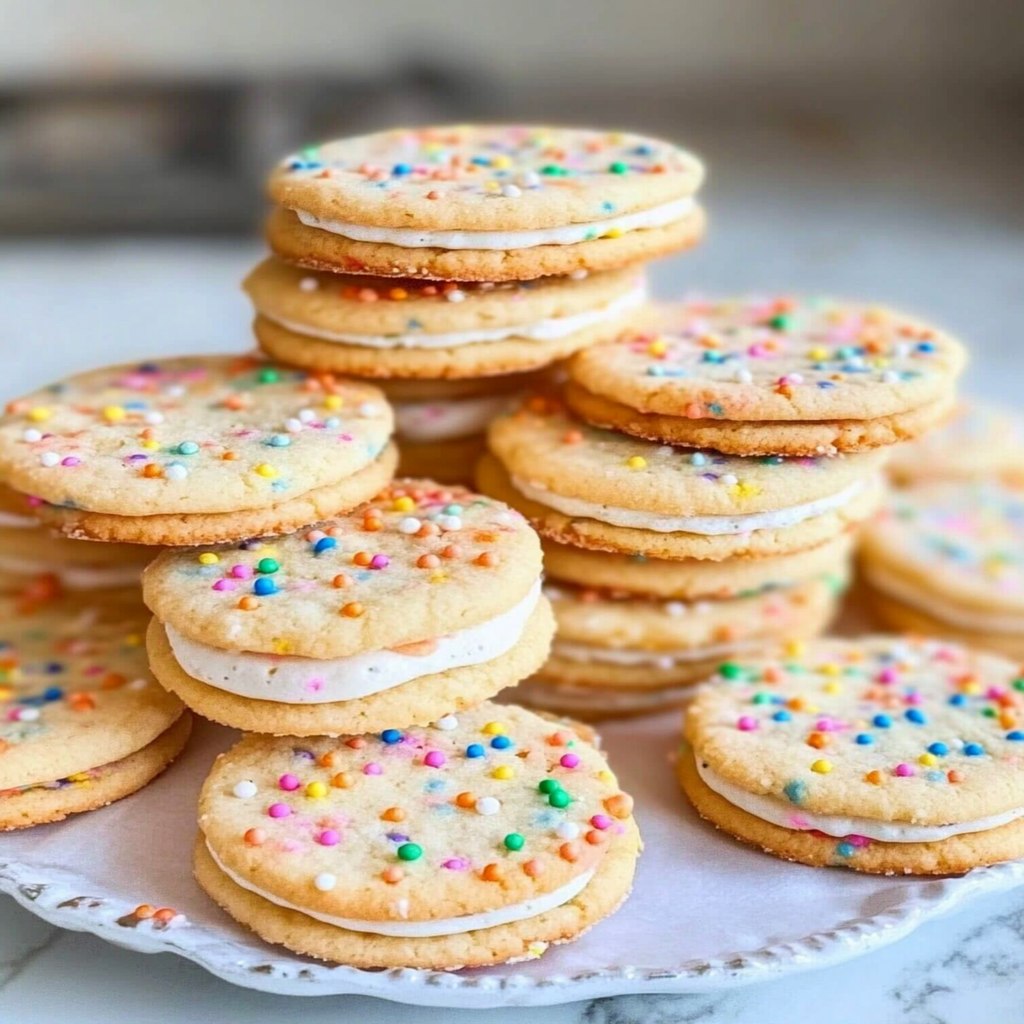 Funfetti Shortbread Sandwich Cookies