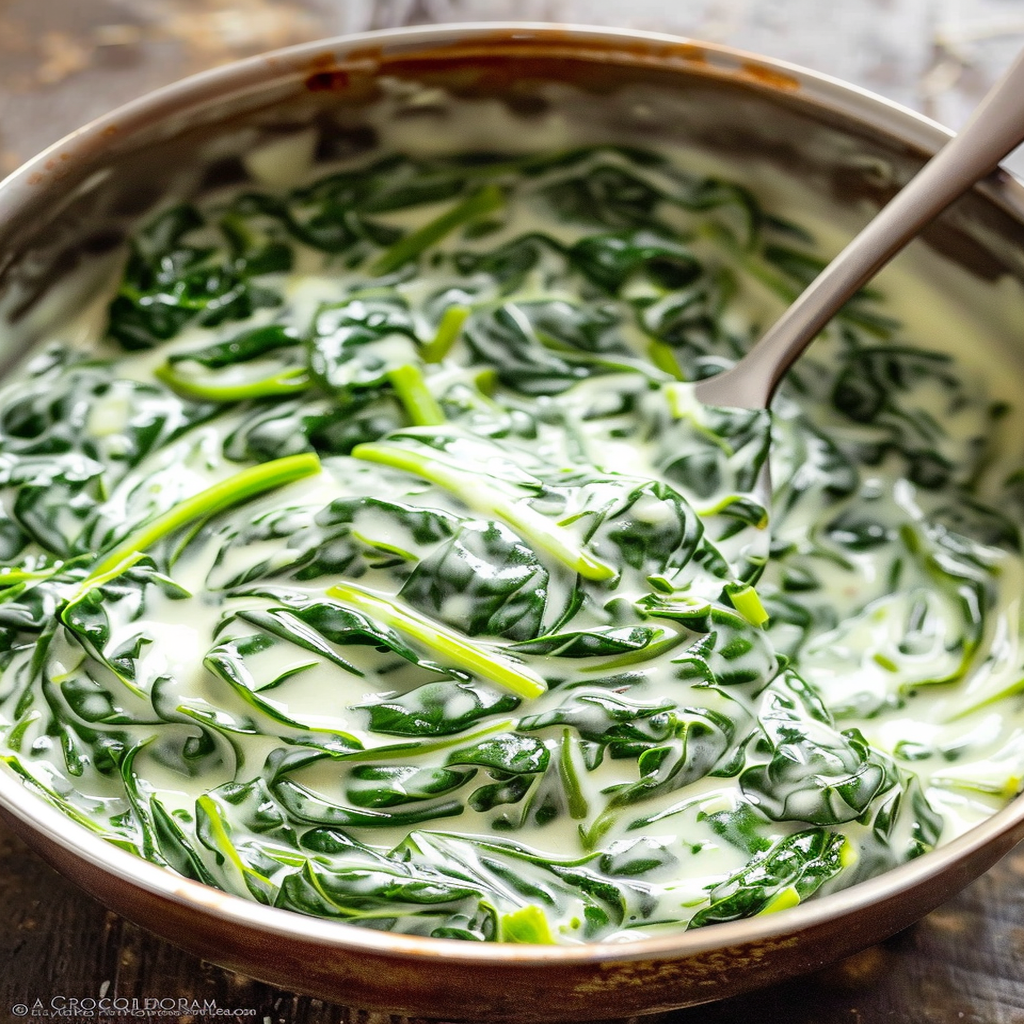 Easy Creamed Spinach Recipe with Garlic