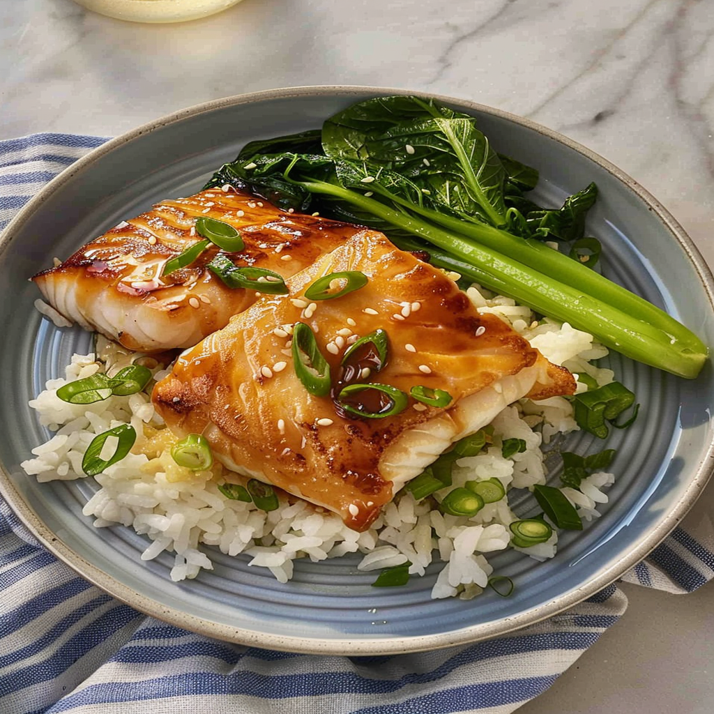 Miso Glazed Cod with Rice