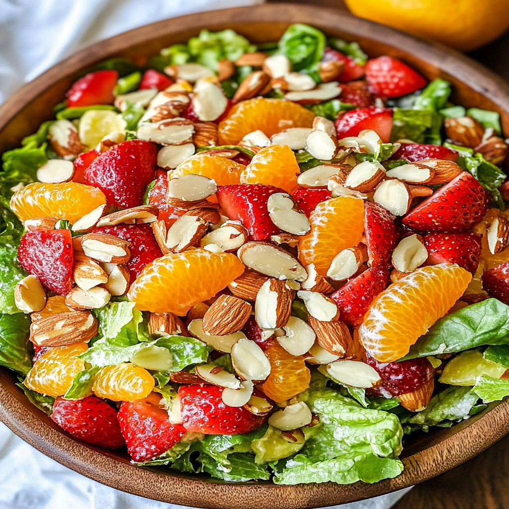 Strawberry Mandarin Orange Salad with Candied Almonds