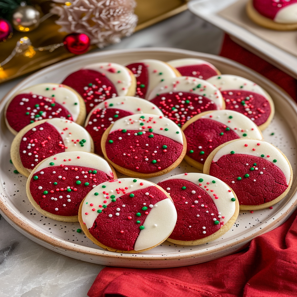 Red Velvet Shortbread New Years Cookies