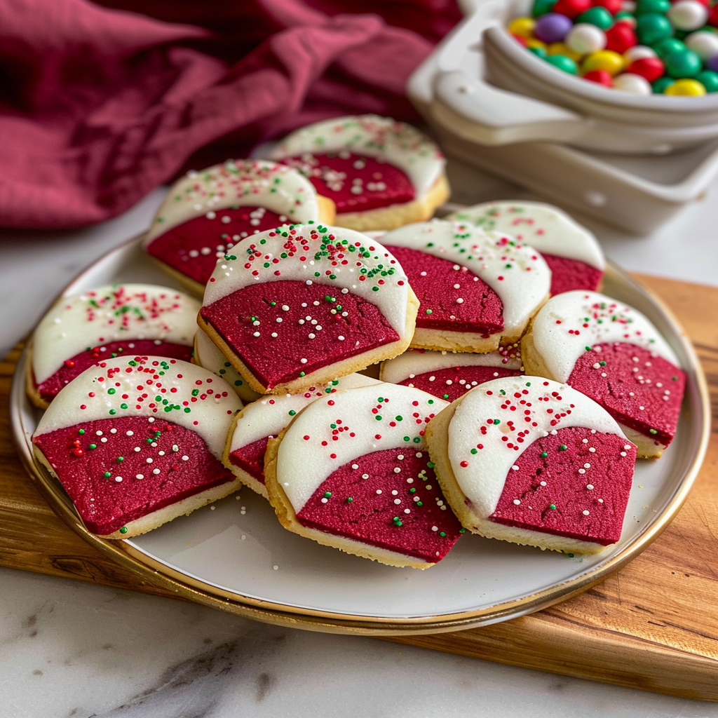 Red Velvet Shortbread New Years Cookies