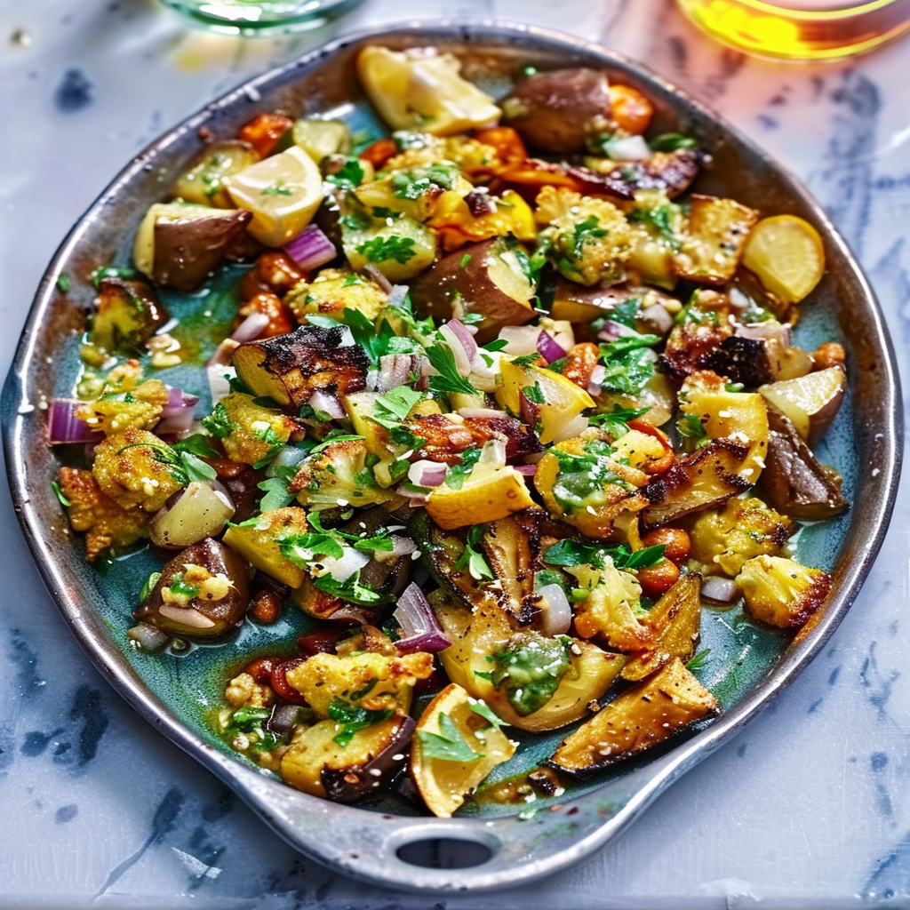 Roasted Vegetables with Lemon Salsa