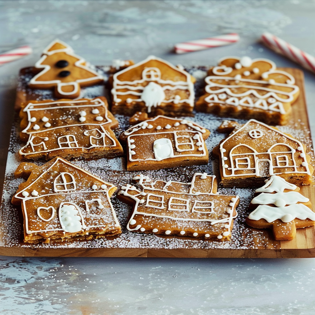 Simple Gingerbread House Biscuit Bars