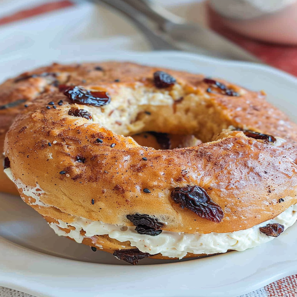 Bagel with Cinnamon Raisin Cream Cheese Spread