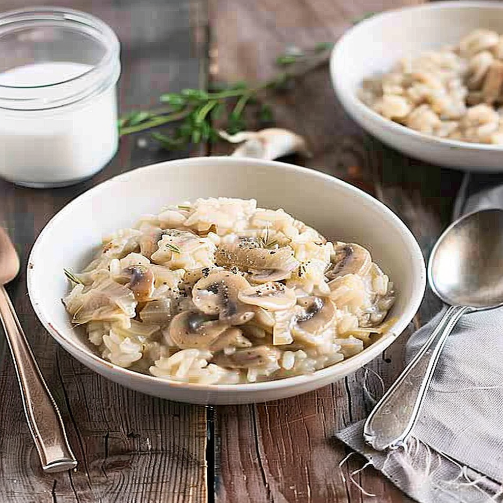 Cabbage & Mushroom Winter Risotto with Herbs