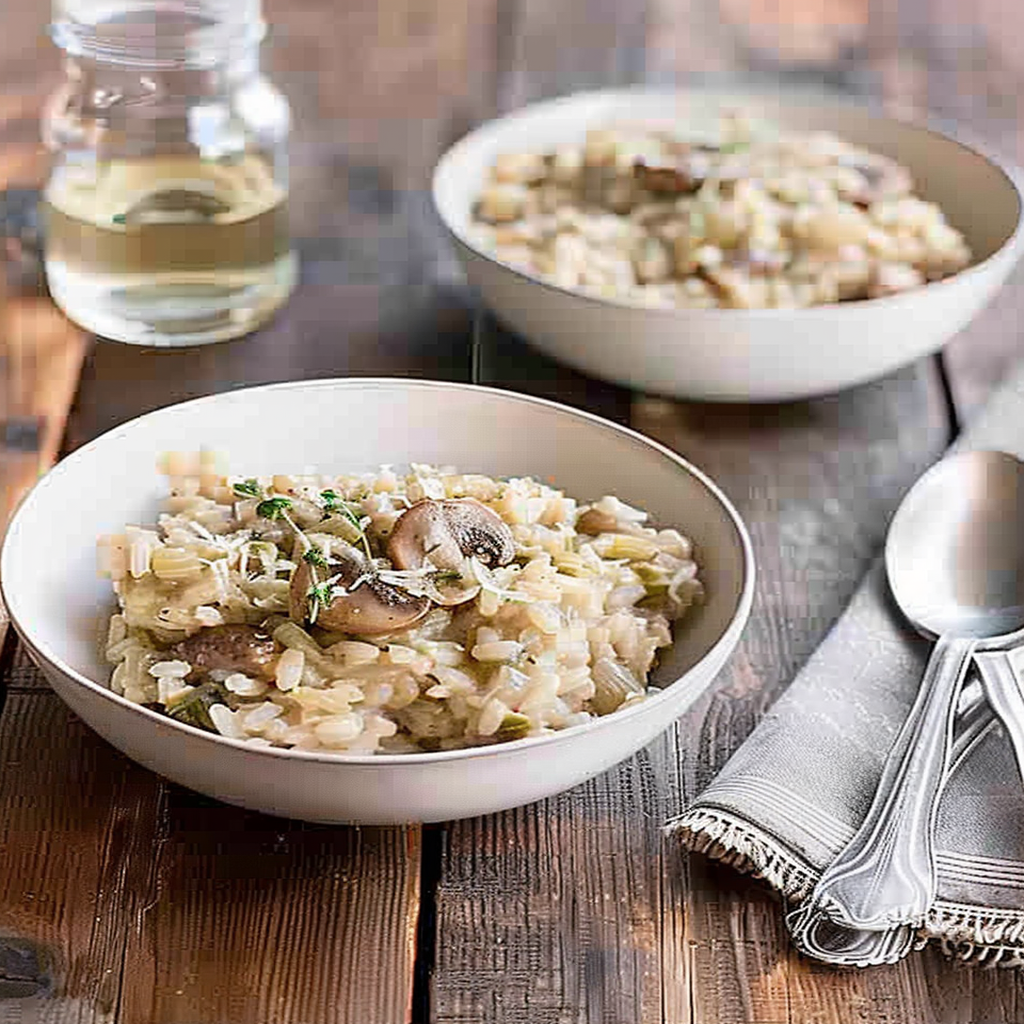 Cabbage & Mushroom Winter Risotto with Herbs