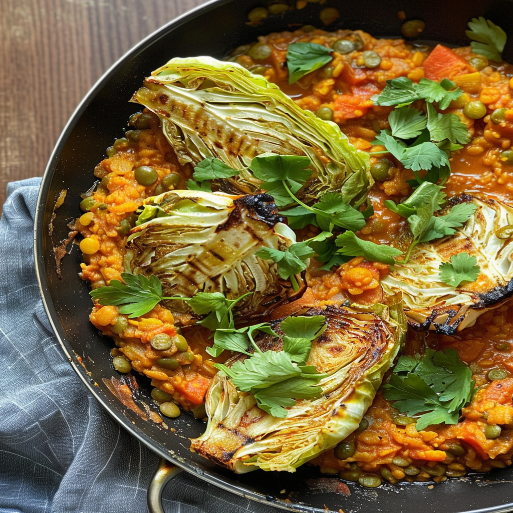 Cabbage & Red Lentil Dahl with Spices