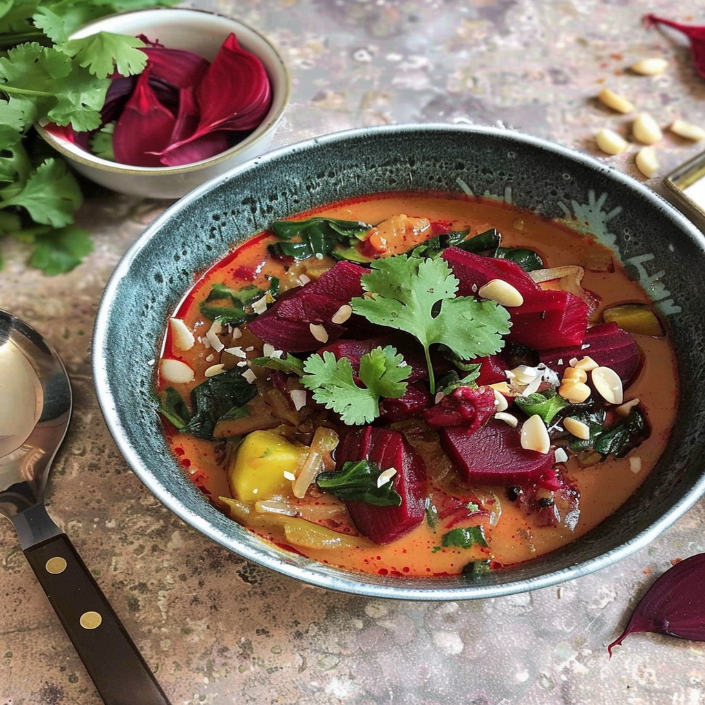 Garlic & Beetroot Coconut Curry