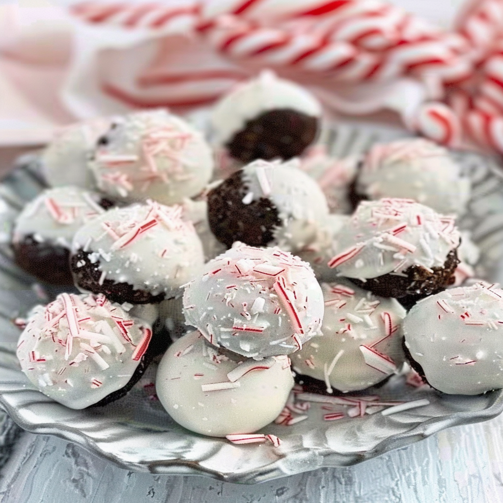 Peppermint Bark Truffle Balls