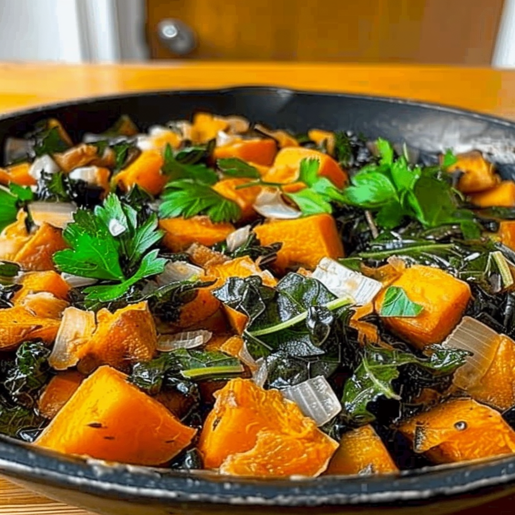 Winter Collard Greens & Sweet Potato Hash