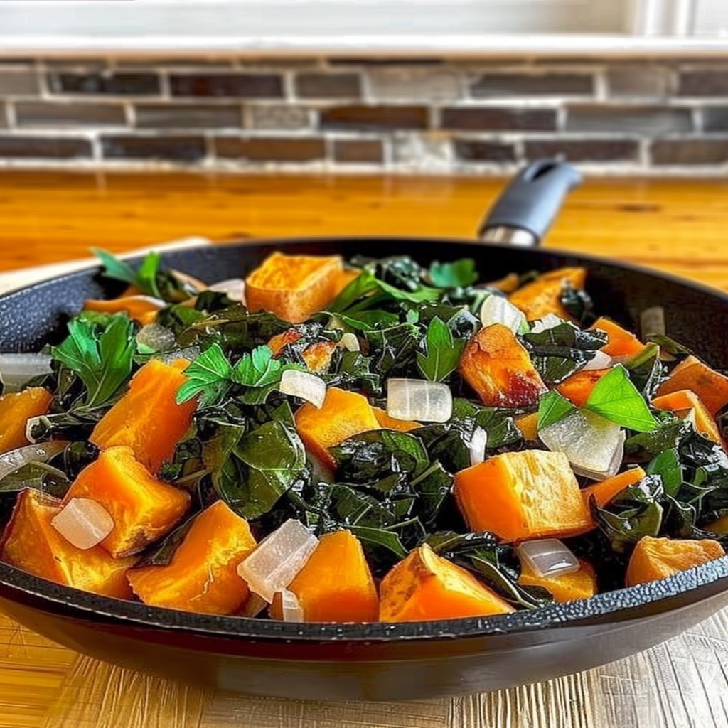 Winter Collard Greens & Sweet Potato Hash