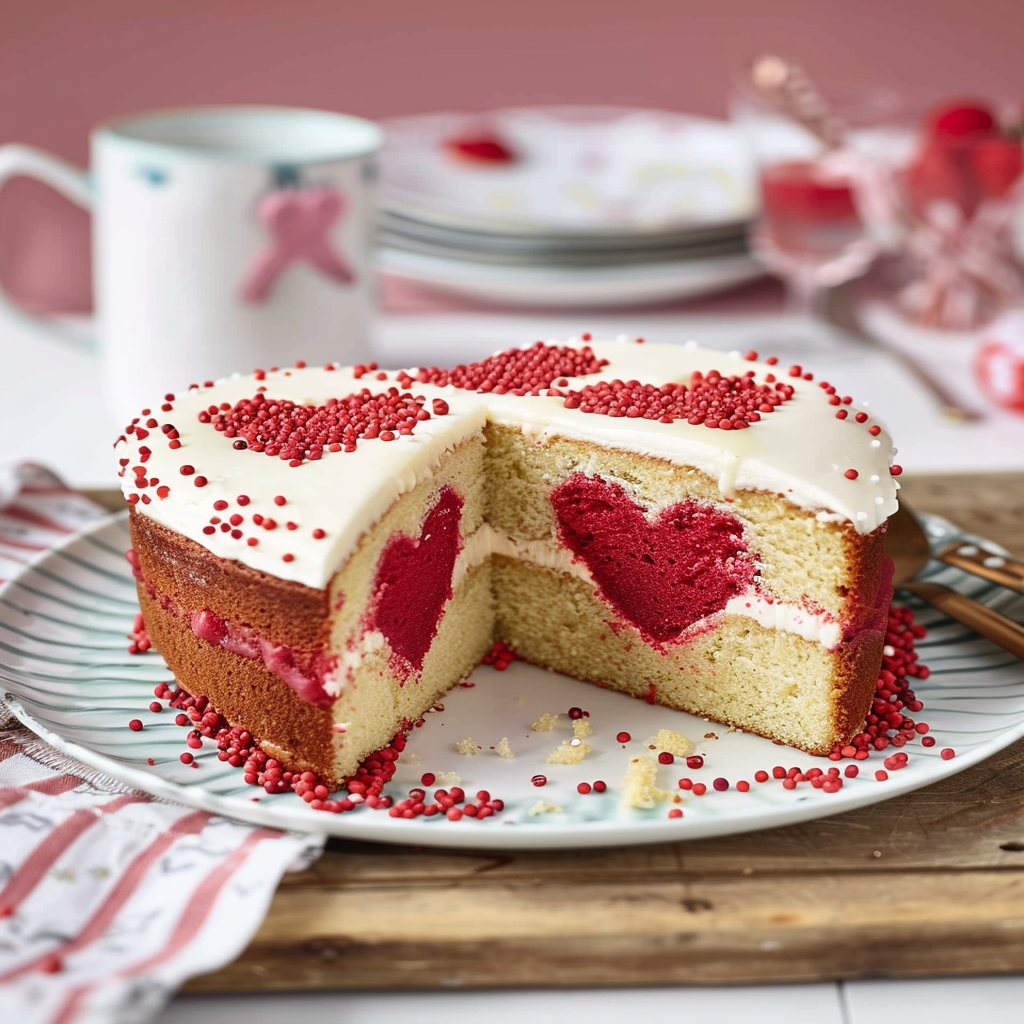 Hidden Heart Valentine's Cake