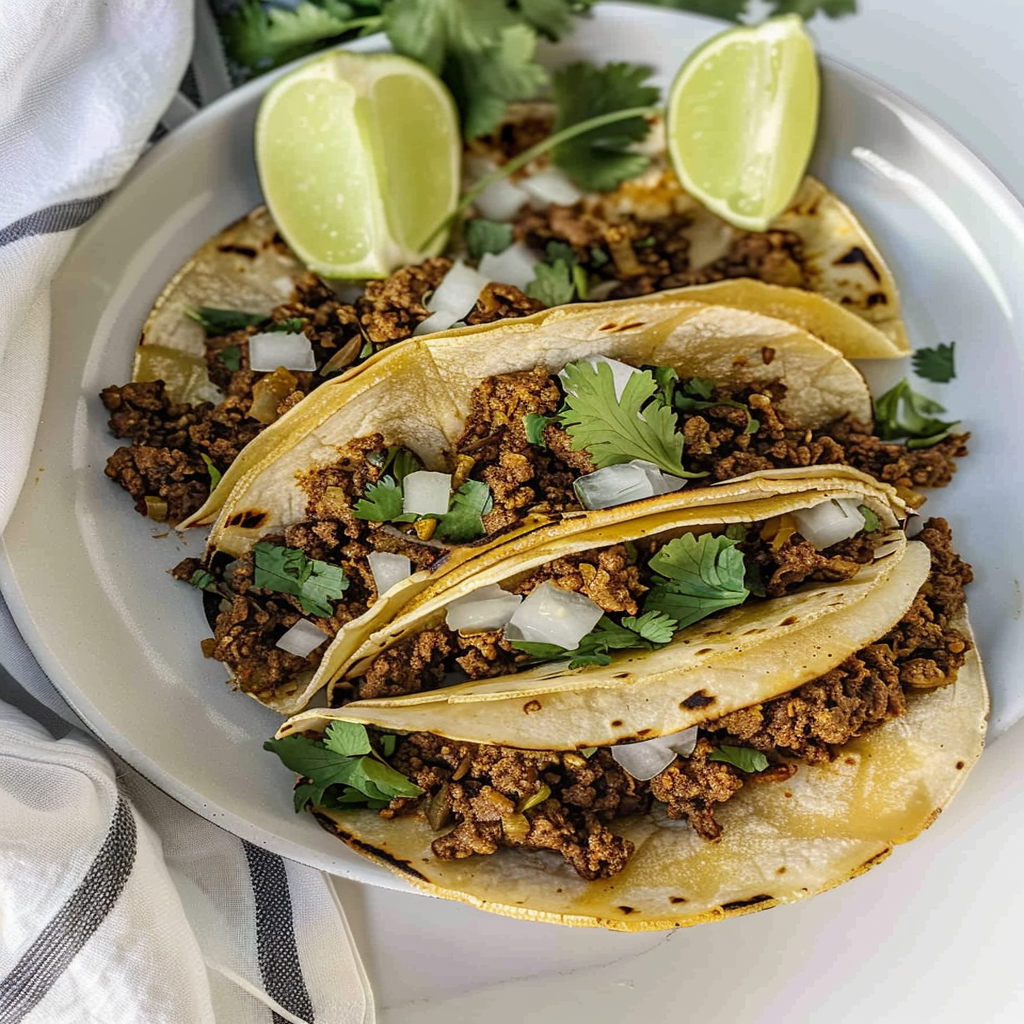 Cilantro Lime Ground Beef Tacos